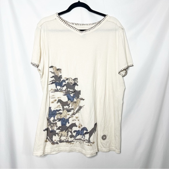Double D Ranch | Tops | Double D Ranch Embroidered Detail Horse Graphic ...